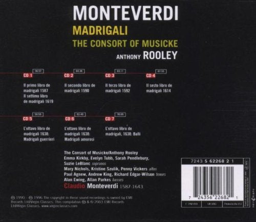 Monteverdi: Madrigali - Anthony Rooley, Consort of Musicke (7 CDs) – ClassicSelect World