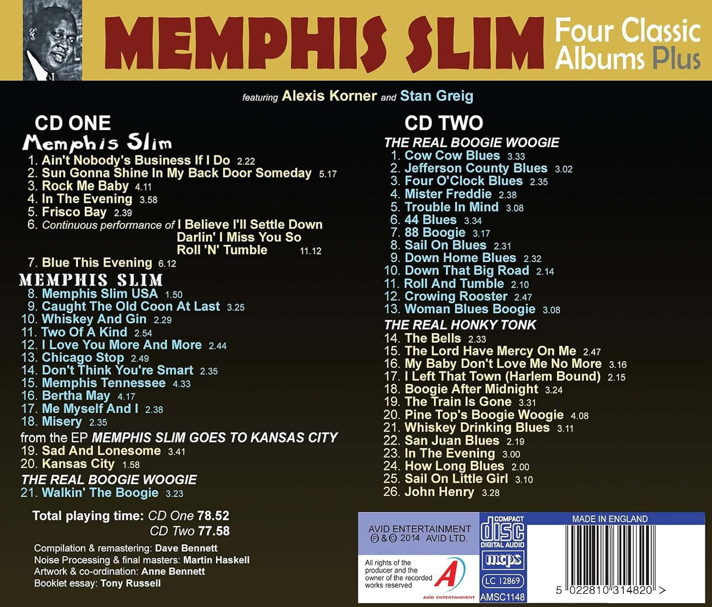 MEMPHIS SLIM - Four Classic Albums (Memphis Slim / Memphis Slim / The ...