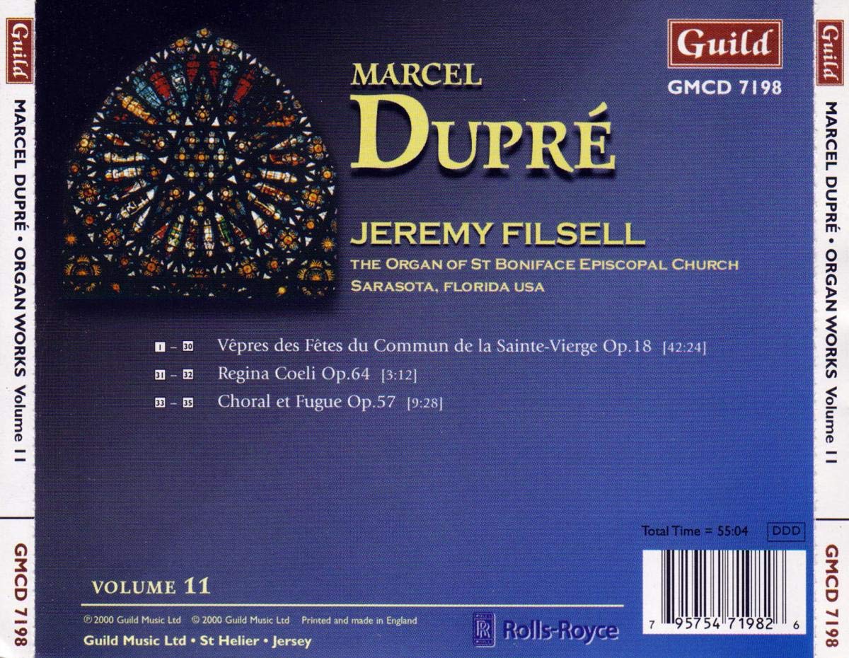 Dupre: The Complete Organ Works, Volume 11 - Jeremy Filsell ...