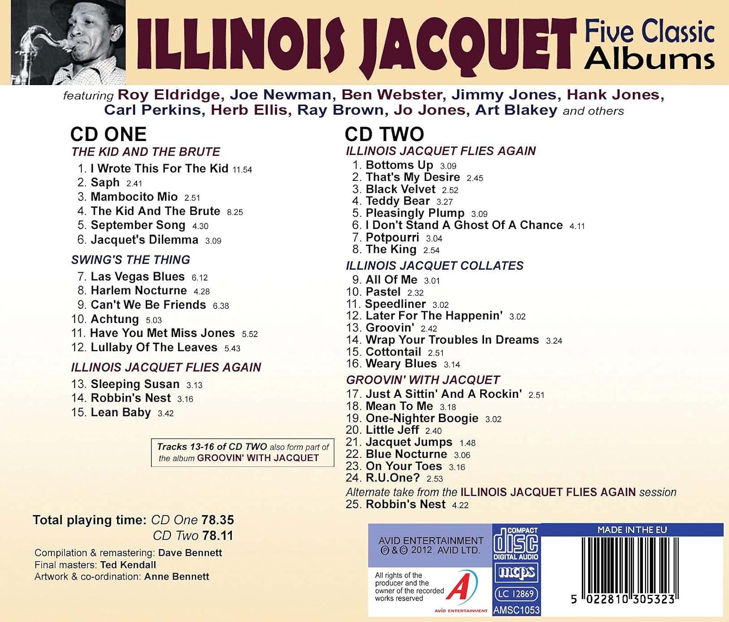 ILLINOIS JACQUET - Five Classic Albums (The Kid And The Brute / Swing ...