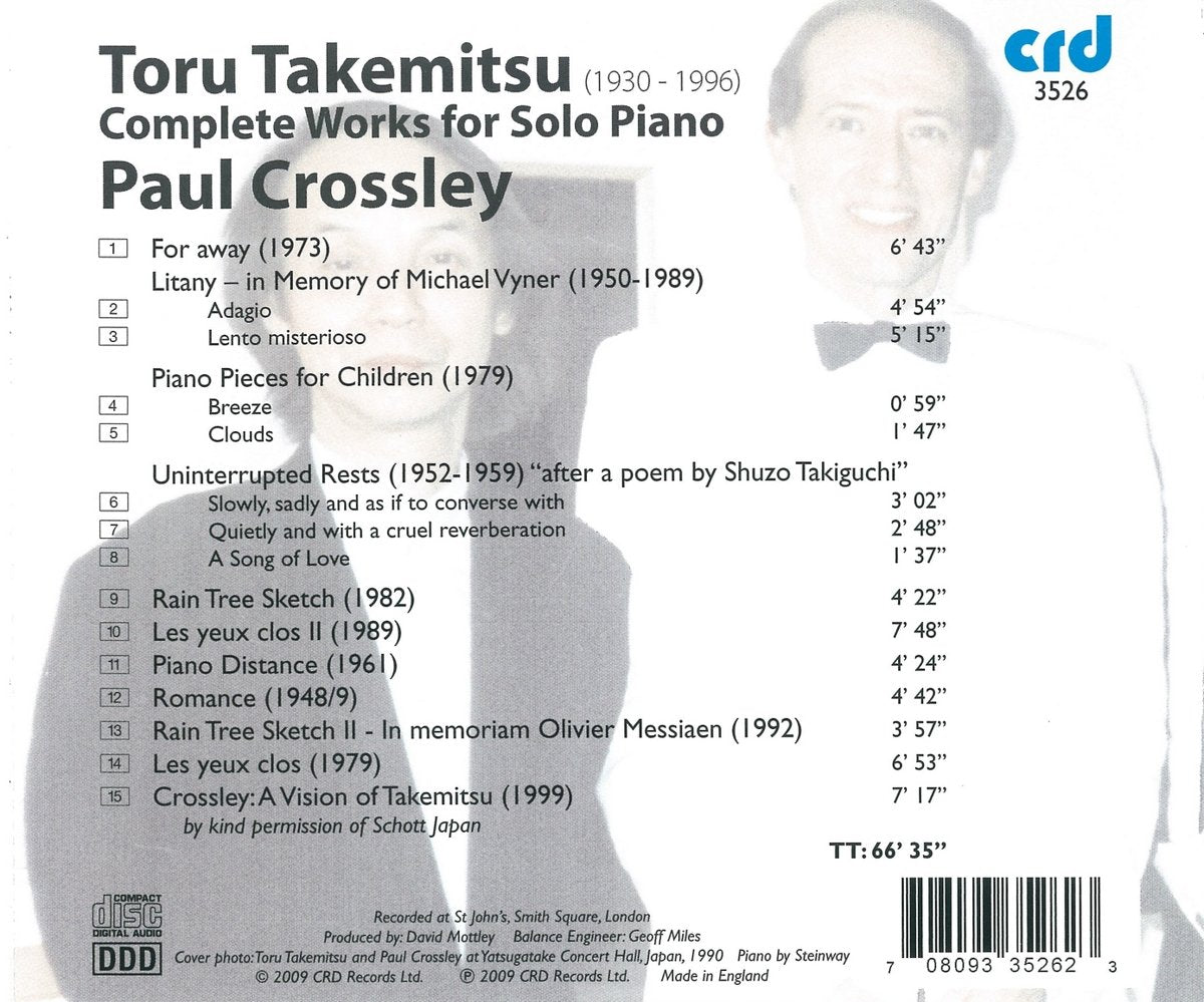 Takemitsu: Complete Piano Works - Paul Crossley – ClassicSelect World