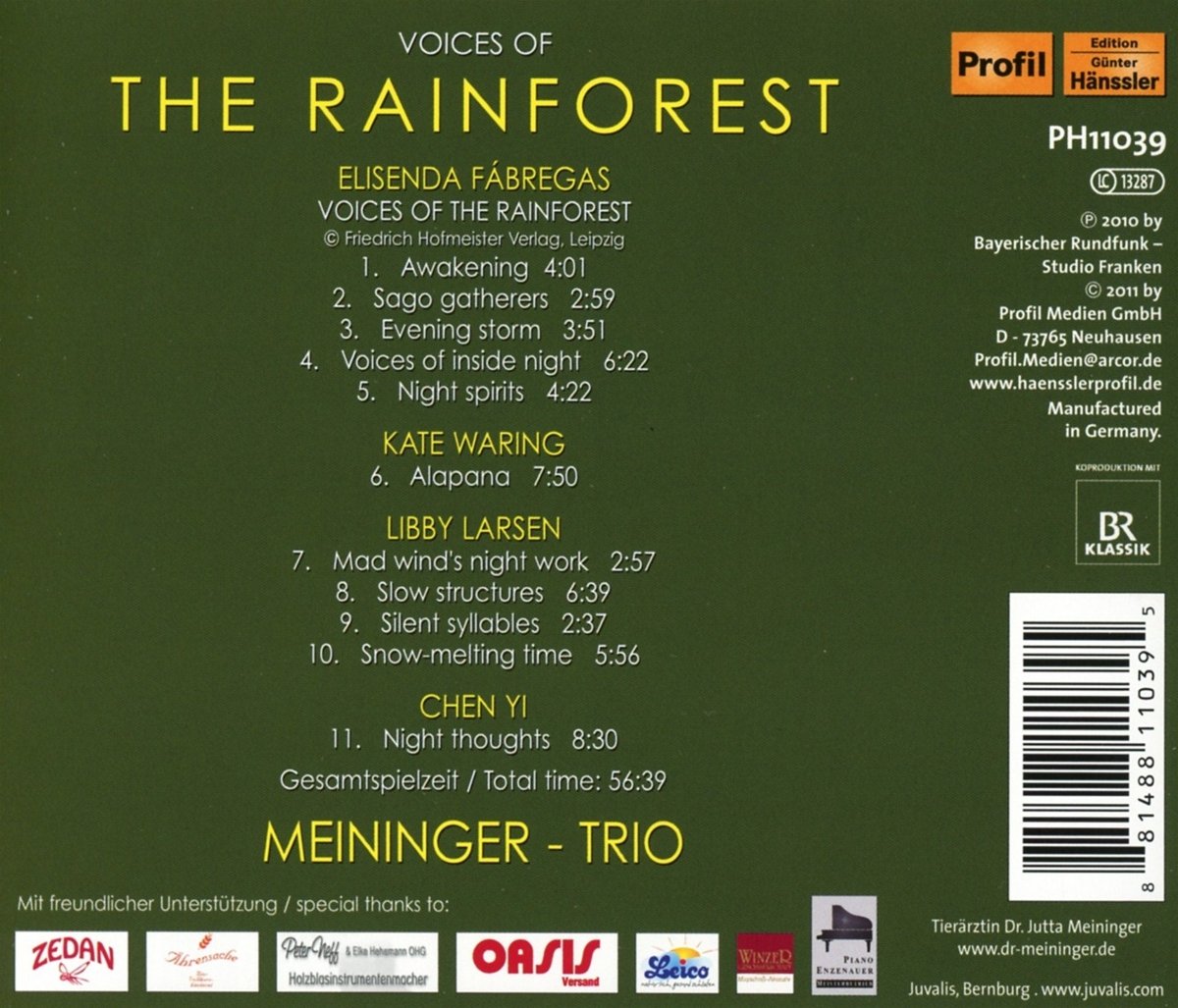 Voices of the Rainforest - Meininger Trio – ClassicSelect World
