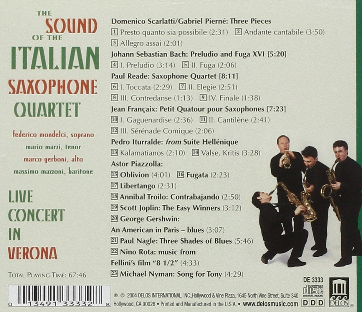 The Sound of the Italian Saxophone Quartet - Italian Saxophone Quartet ...