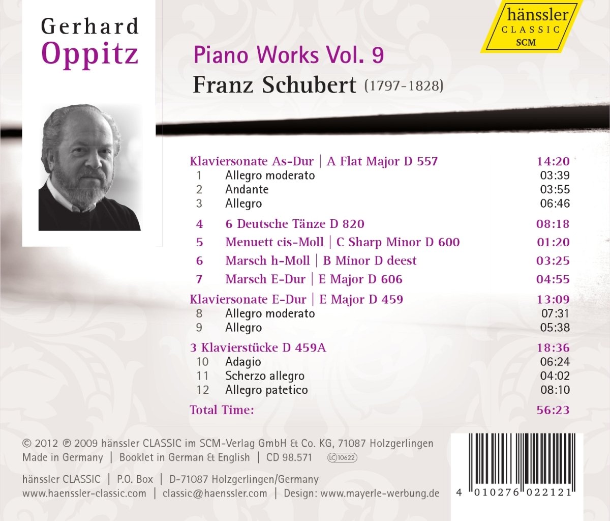 SCHUBERT: Piano Works Vol. 9 - Gerhard Oppitz – ClassicSelect World
