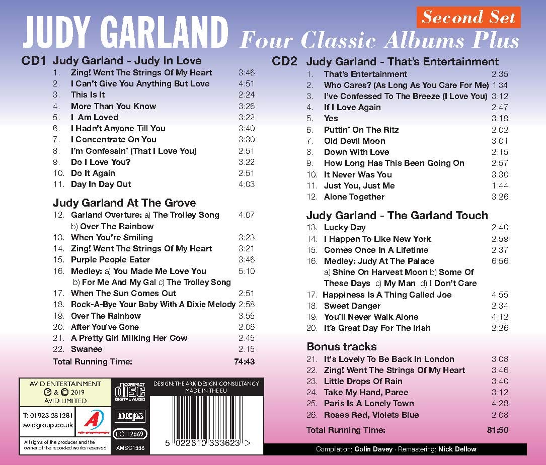 JUDY GARLAND - Four Classic Albums Plus (Judy In Love / Judy Garland A ...