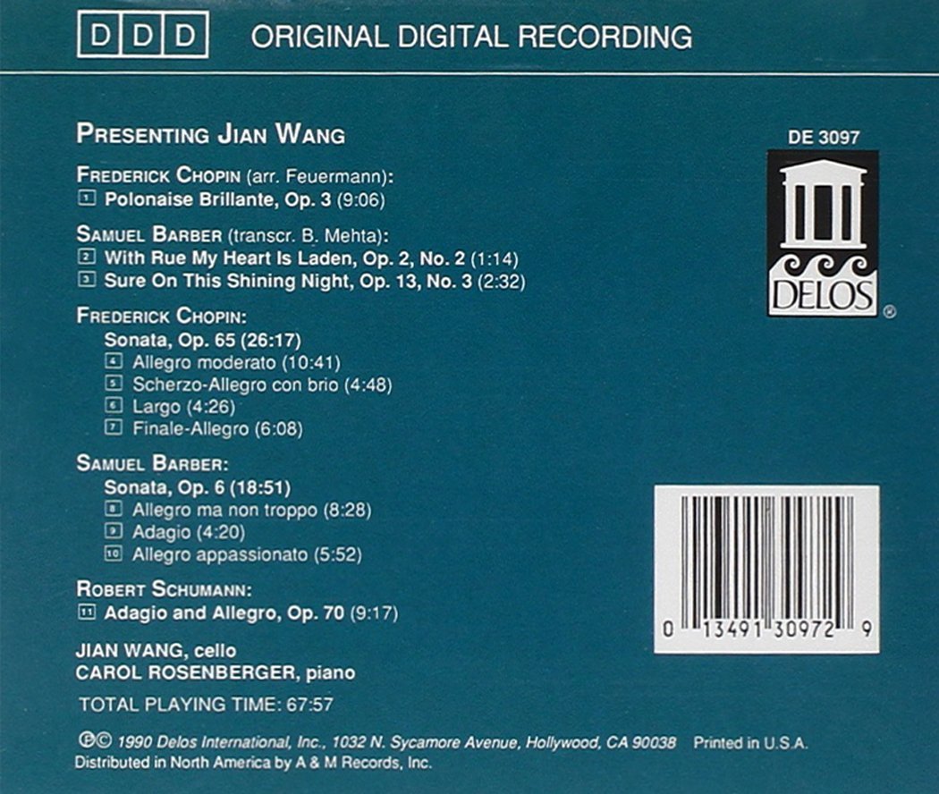 Presenting Jian Wang (CHOPIN, SCHUMANN & BARBER) - Jian Wang, Carol Ro – ClassicSelect World