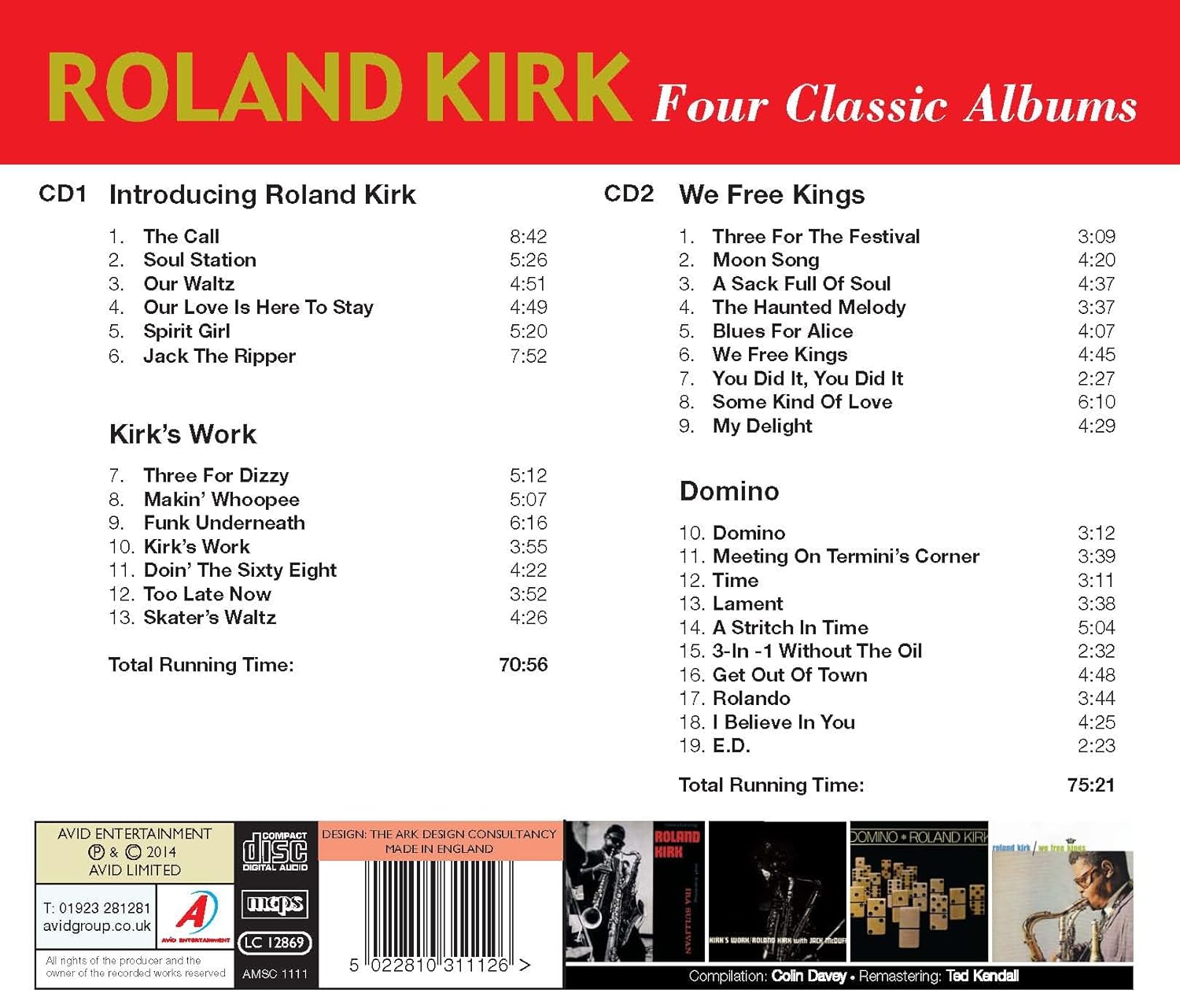 ROLAND KIRK - Four Classic Albums (Introducing Roland Kirk / Kirk’s Wo ...
