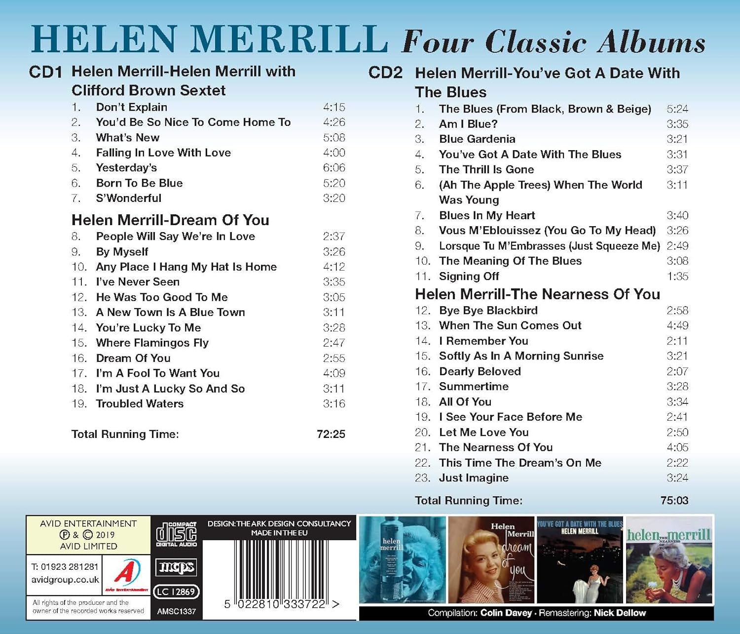 HELEN MERRILL - Four Classic Albums (HELEN MERRILL / DREAM OF YOU / YO ...