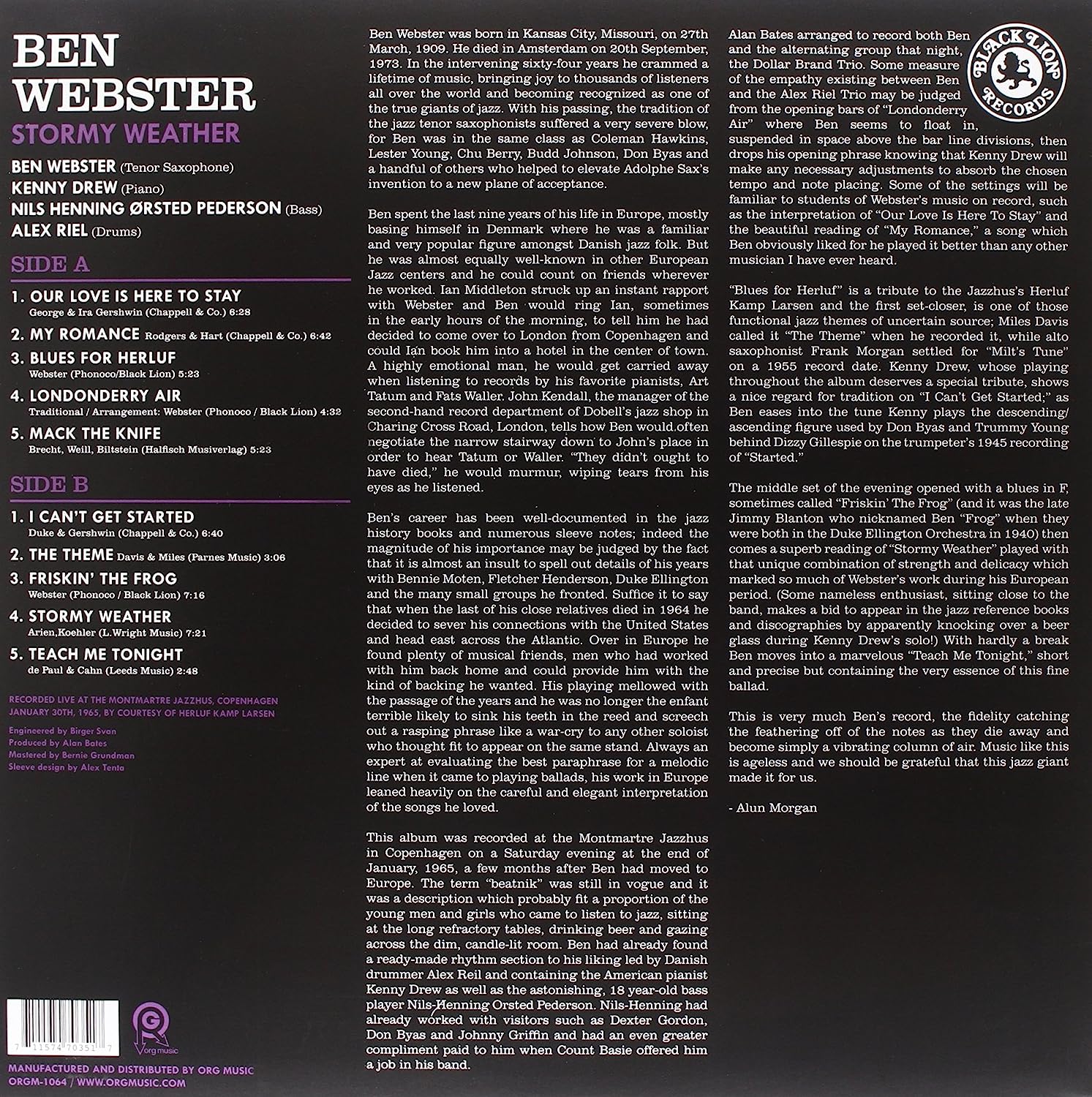 BEN WEBSTER: STORMY WEATHER (VINYL LP) – ClassicSelect World