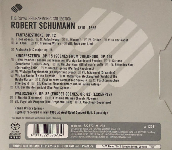 Schumann: Works For Solo Piano - Ronan O'Hora (Hybrid SACD ...