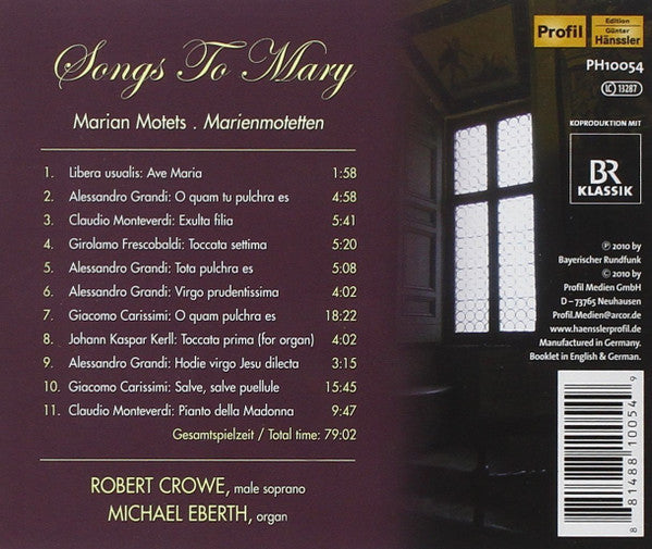 Songs To Mary - Marian Motets (Monteverdi, Grandi, Carissimi) - Robert – ClassicSelect World