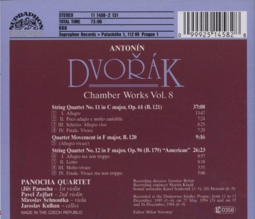 DVORAK: String Quartets 11 & 12 "American" - Panocha Quartet – ClassicSelect World