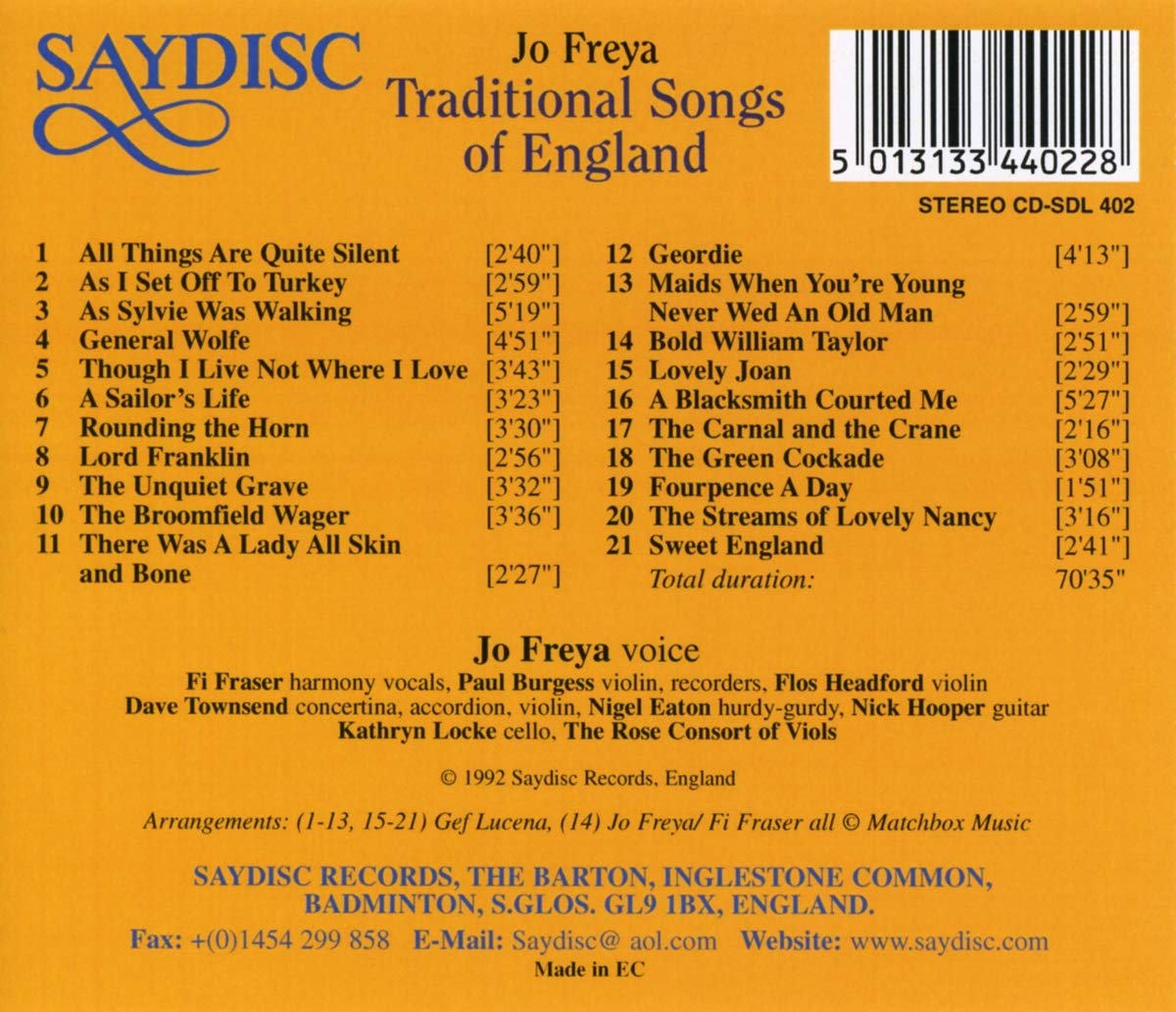 Traditional Songs of England – ClassicSelect World