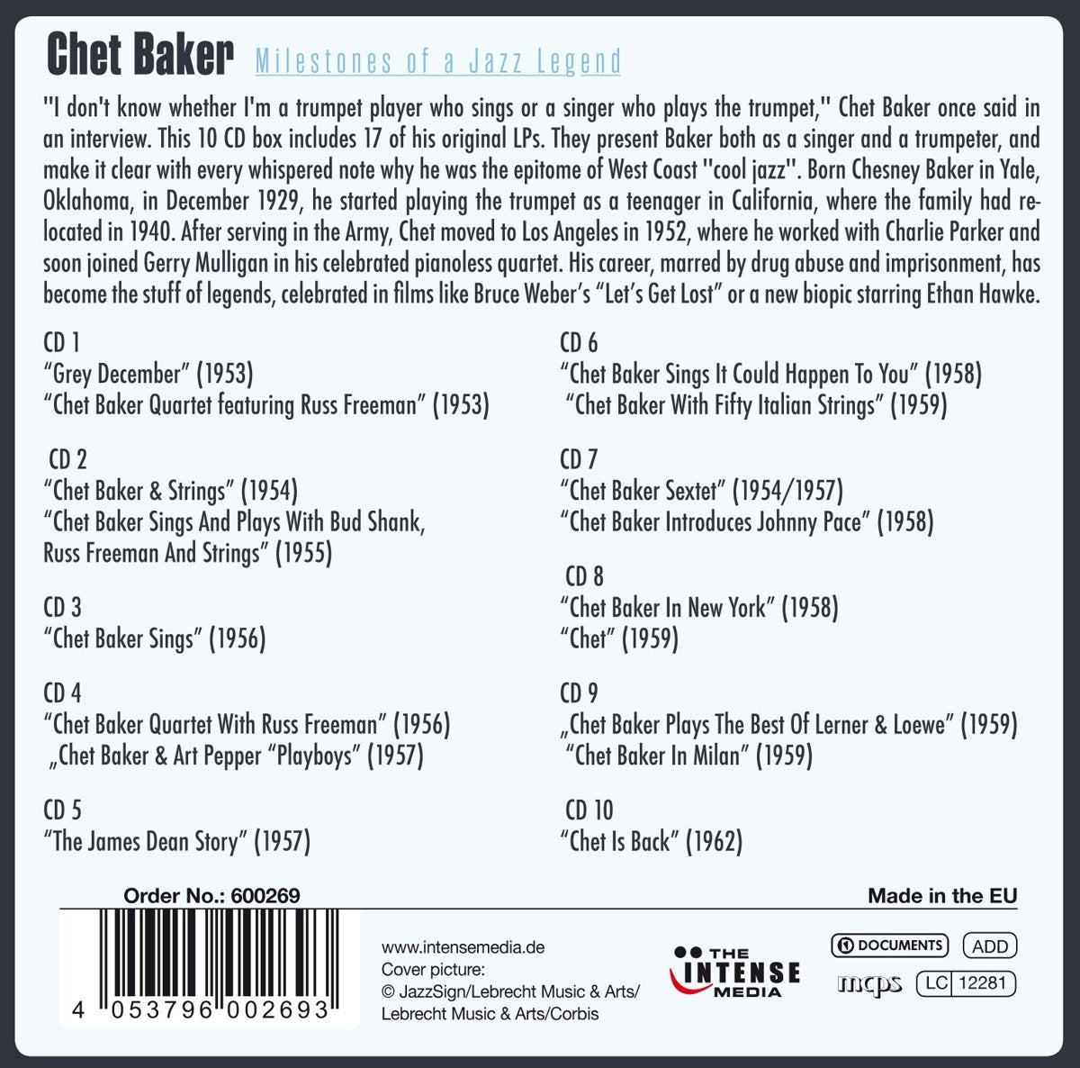 Chet Baker: Milestones of a Legend (10 CDs) – ClassicSelect World