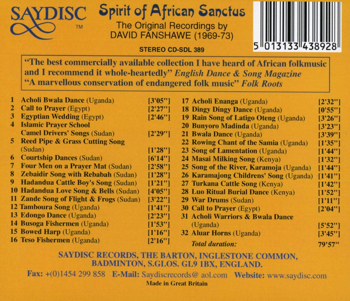 Spirit of African Sanctus: David Fanshawe's Choral Recordings ...