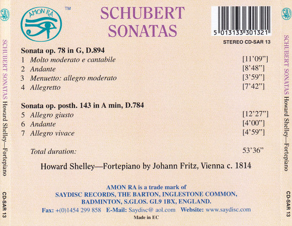 Schubert: Piano Sonatas D 894 & D784 - Howard Shelley – ClassicSelect World